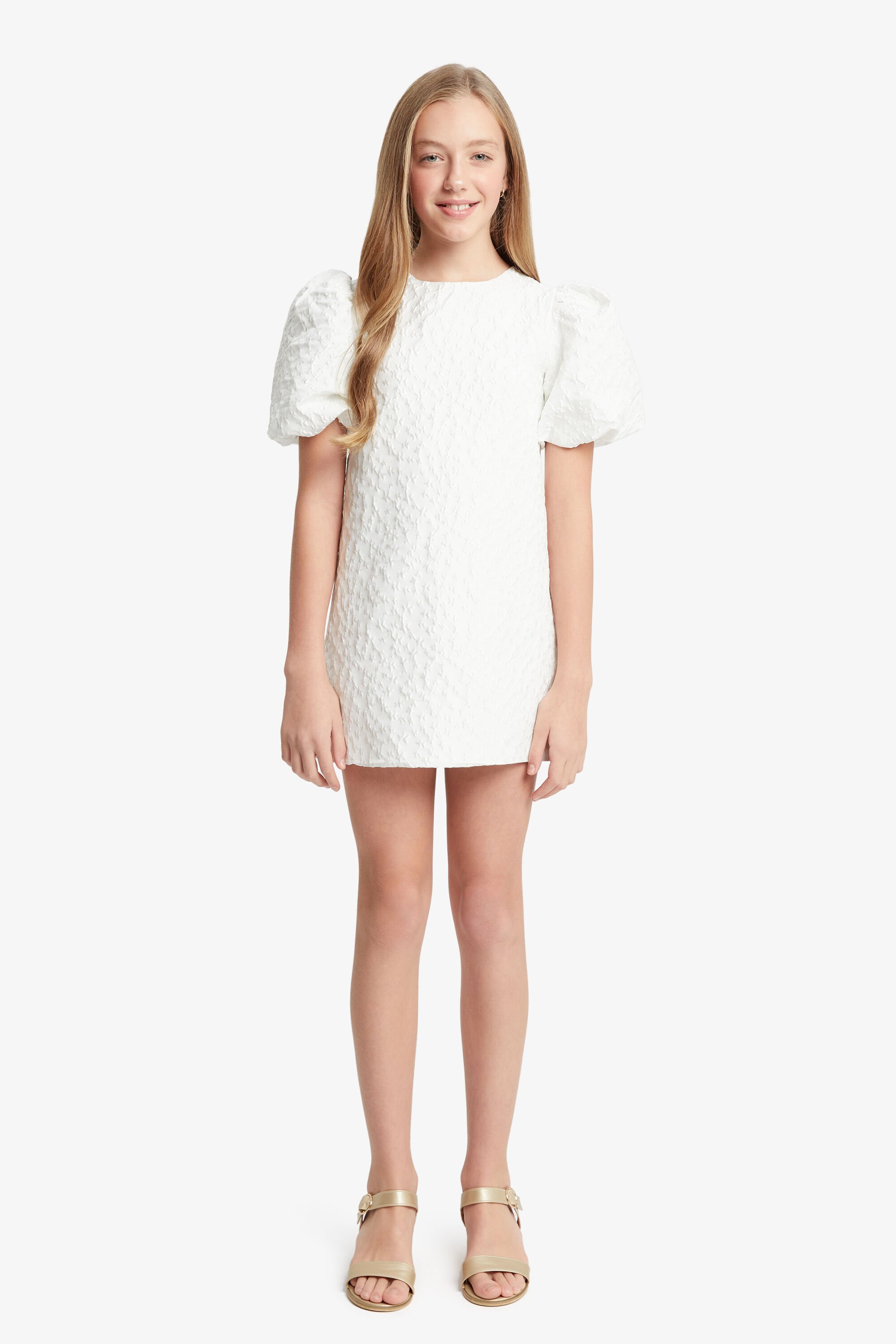 Girls Giselle Mini Dress In Ivory | Bardot Junior