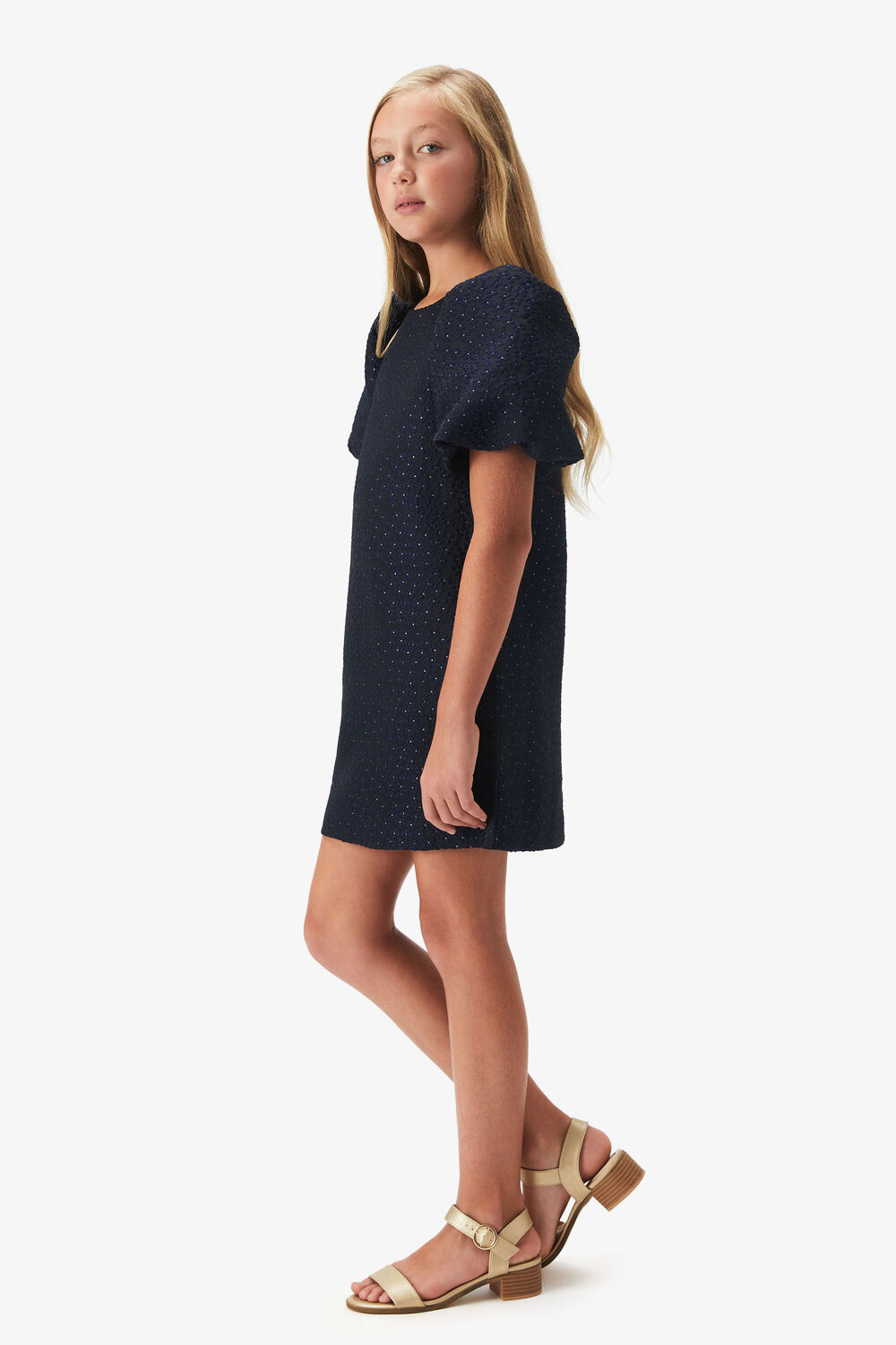 Girls Giselle Mini Dress in Navy