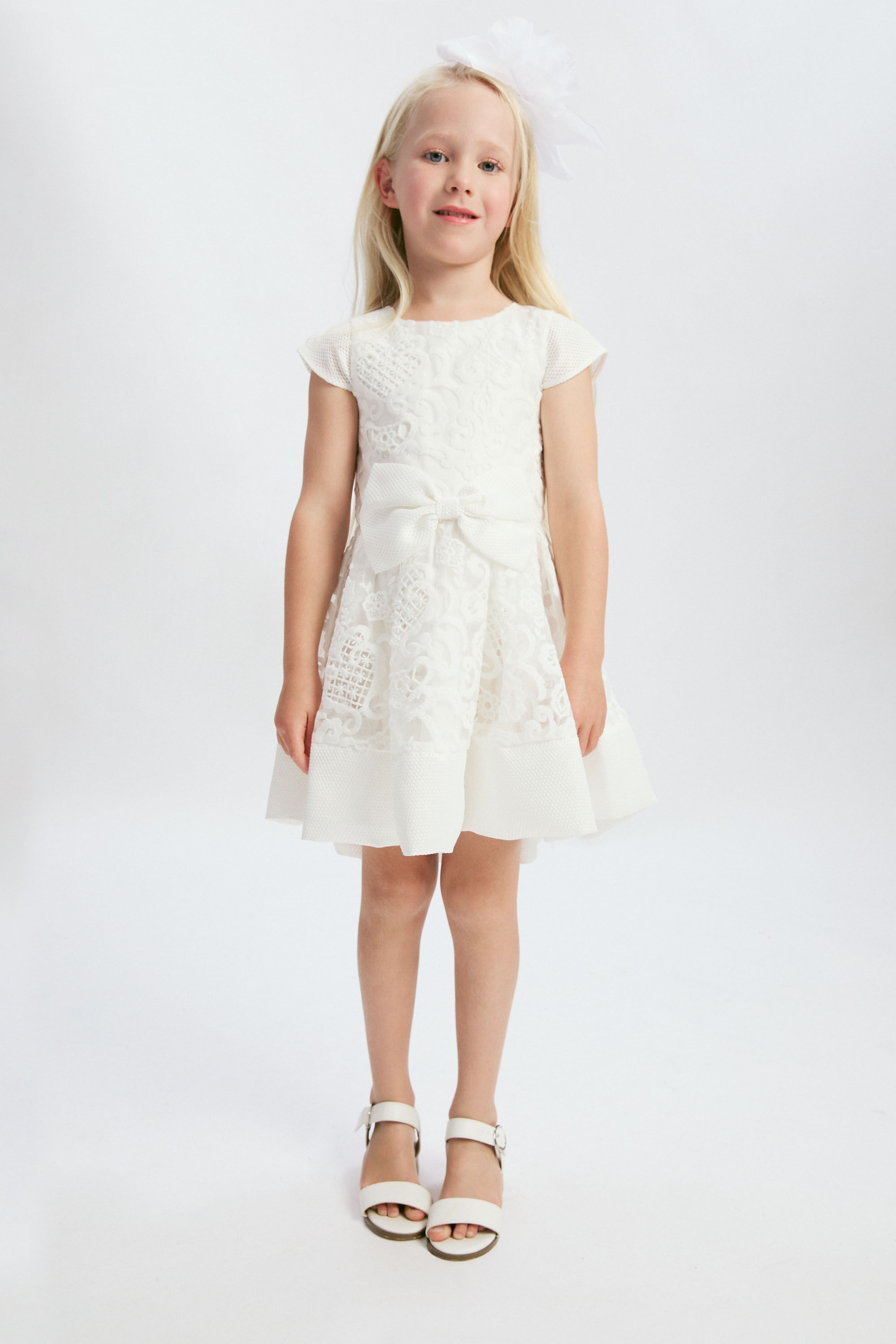 Girls Ava Starlet Dress In Ivory | Bardot Junior