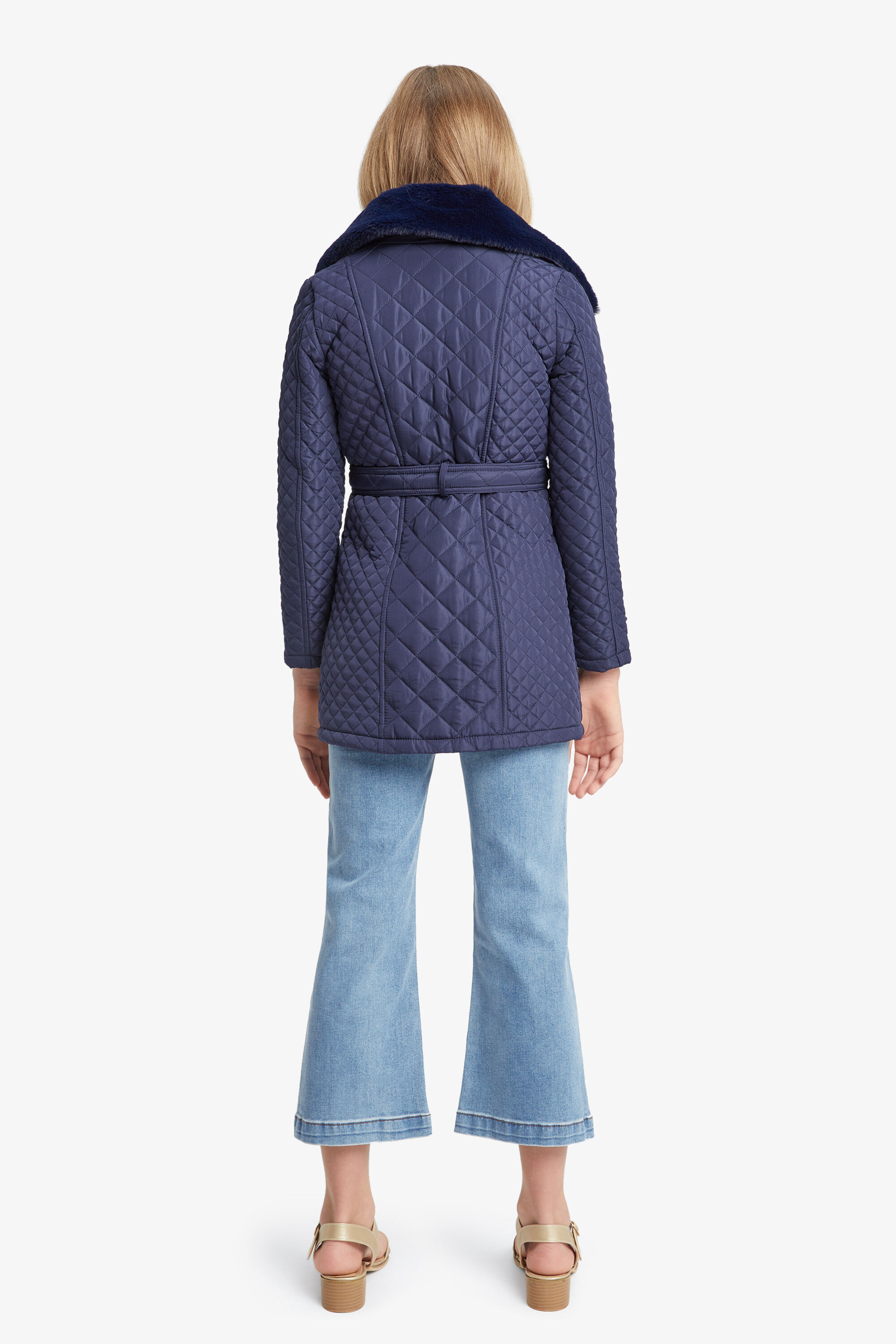 Grace Quilted Coat In Navy | Bardot Junior