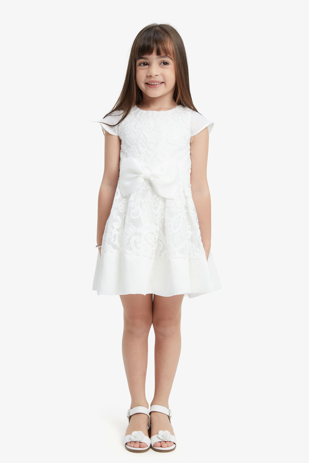 Girls Ava Starlet Dress in Ivory