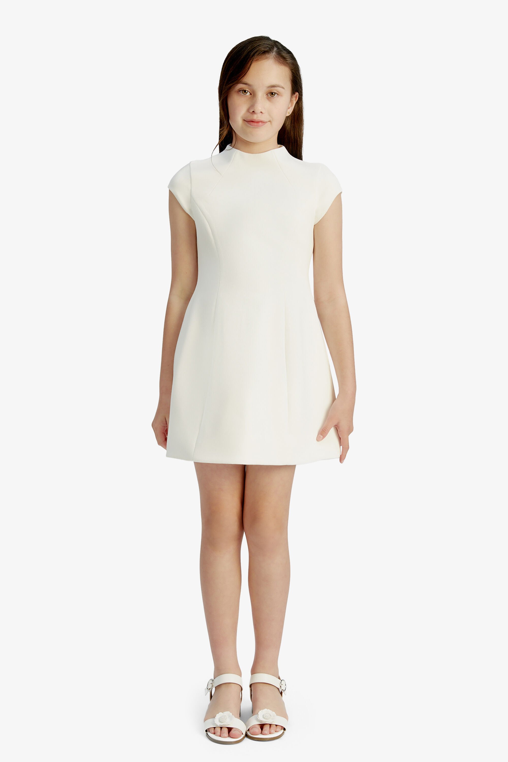 Girls Delphina Mini Dress In White | Bardot Junior