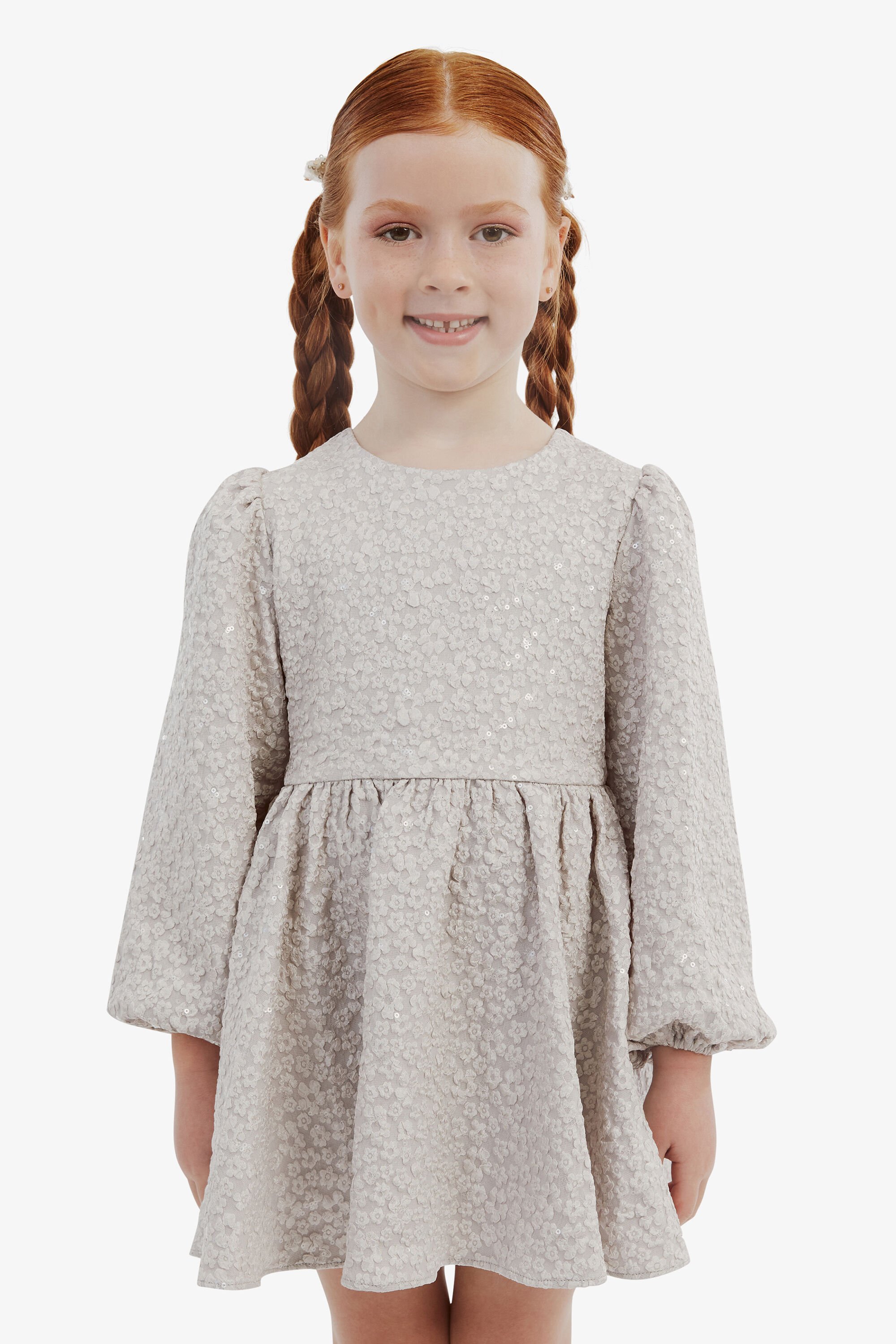 Girls Mirae Mini Dress In Silver | Bardot Junior