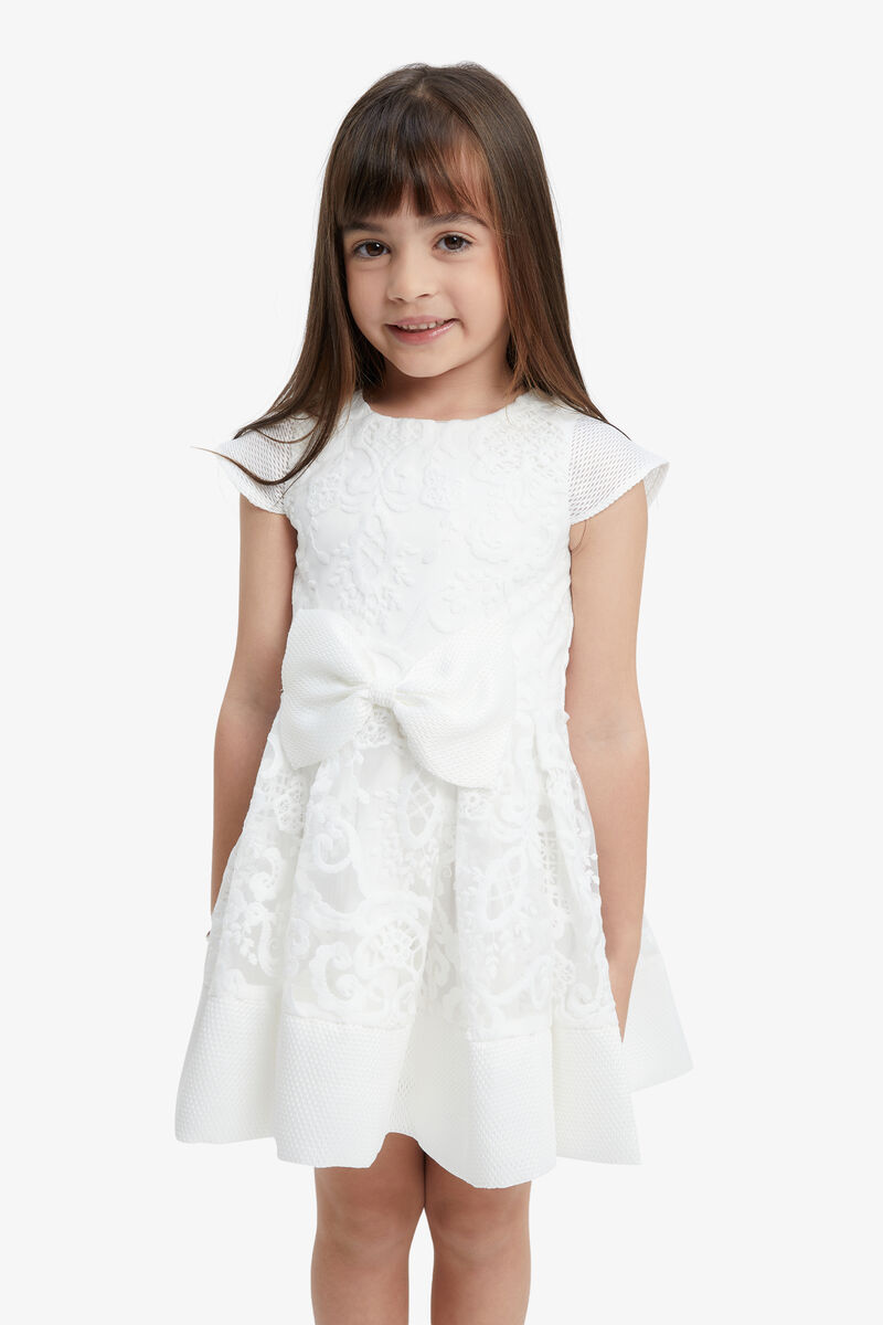 Girls Ava Starlet Dress In Ivory | Bardot Junior
