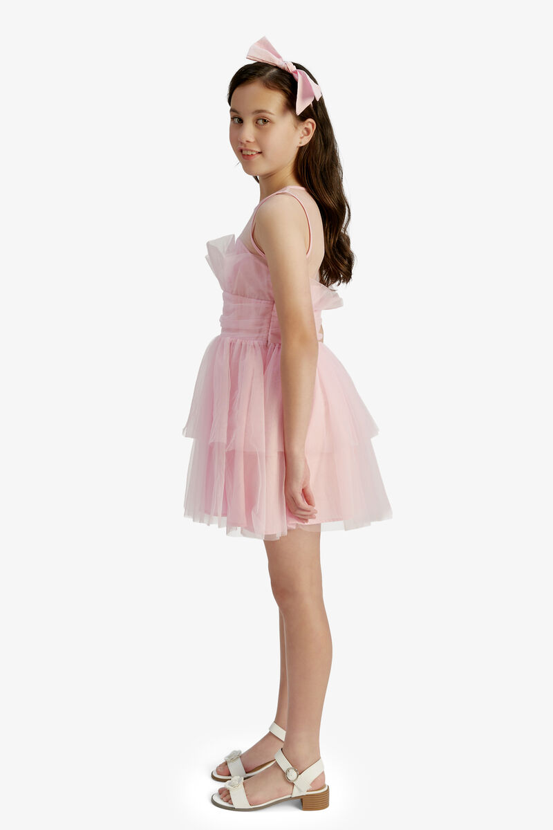 Girls Fallon Tulle Mini Dress In Pink | Bardot Junior
